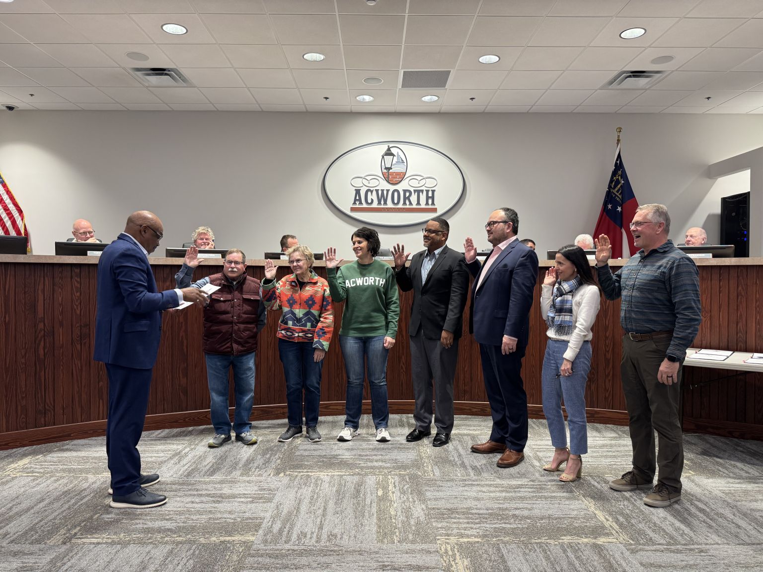 Administering Oath of Office for Acworth Board and Commission Members ...